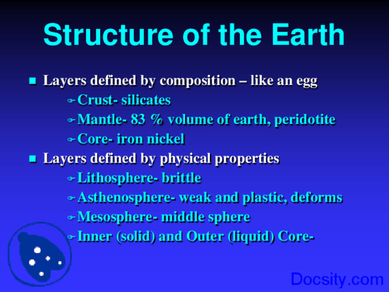 Structure Of The Earth Dynamic Earth Lecture Slides Docsity