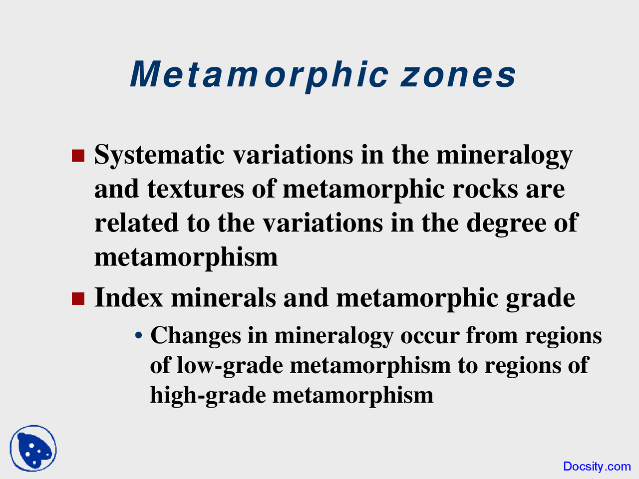 Metamorphic Zones Dynamic Earth Lecture Slides Docsity