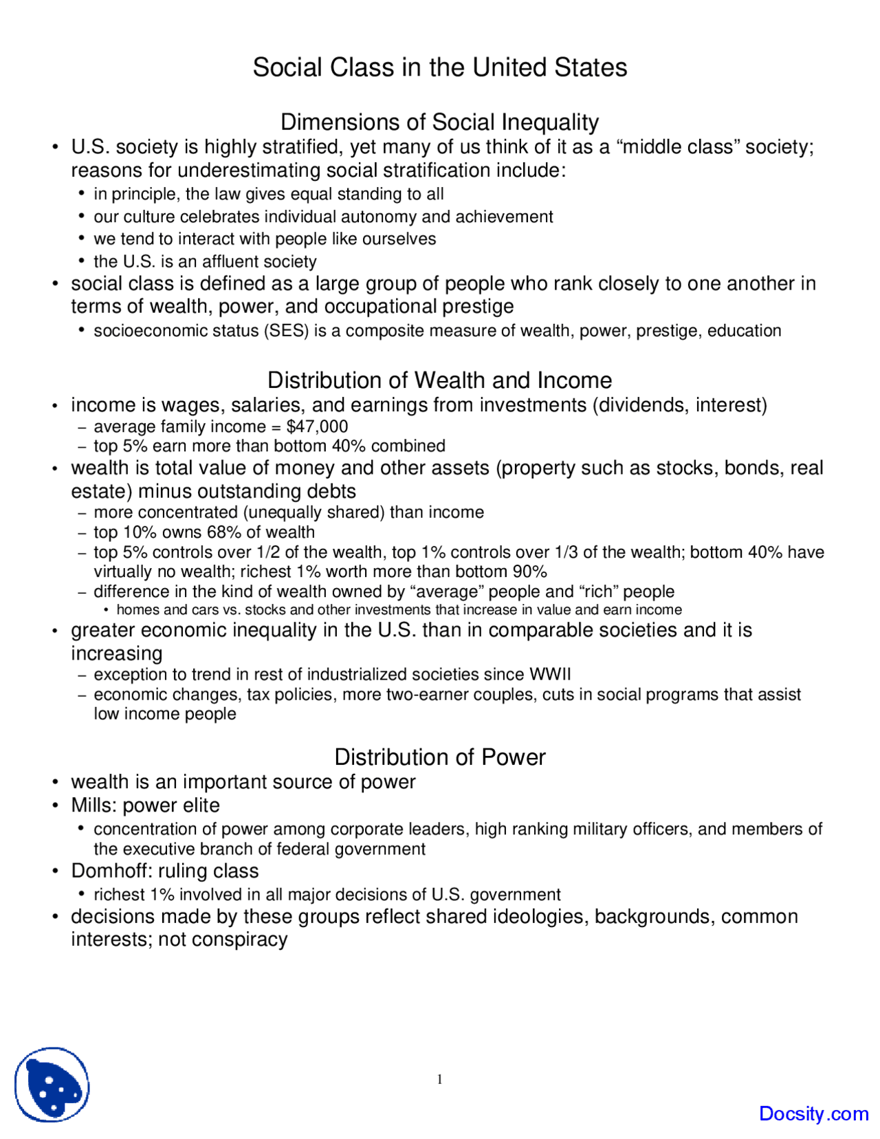 Social Class In The United States Introduction To Sociology Lecture