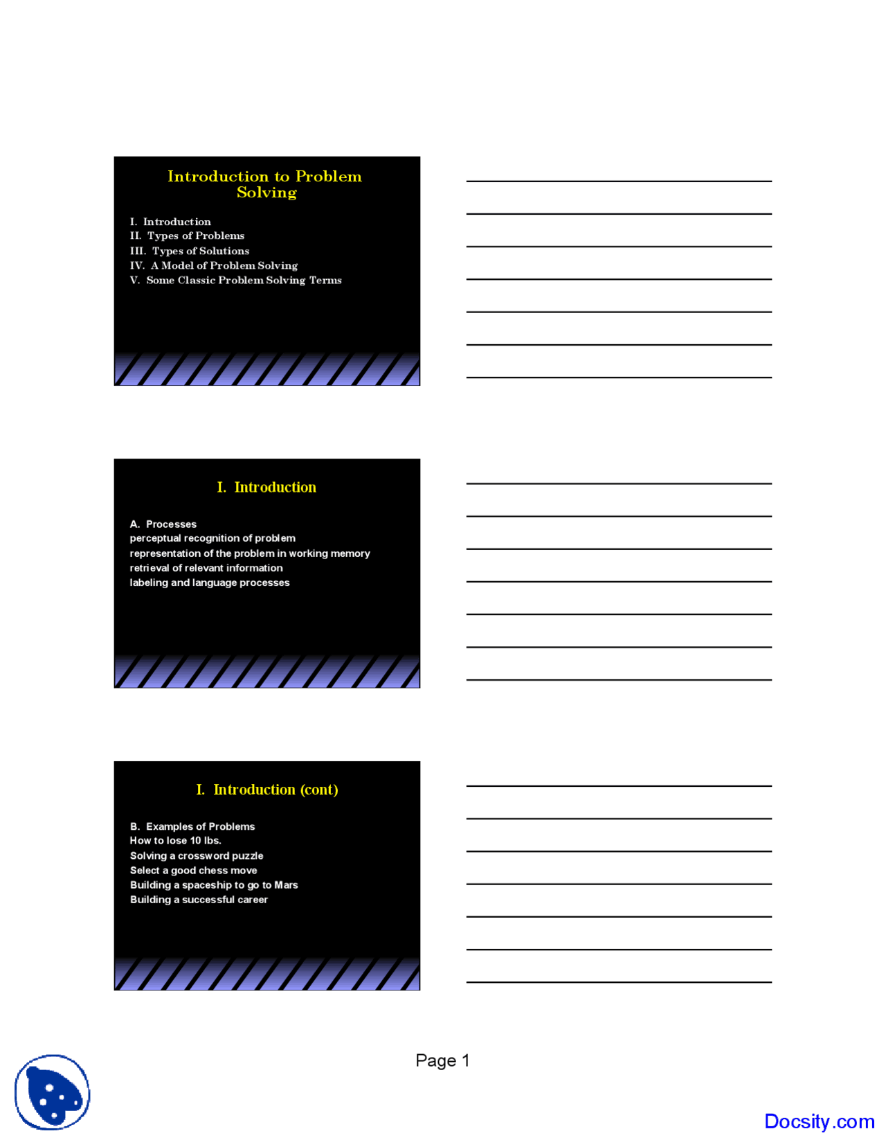 Problem Solving Types Of Problem Cognitive Psychology Lecture