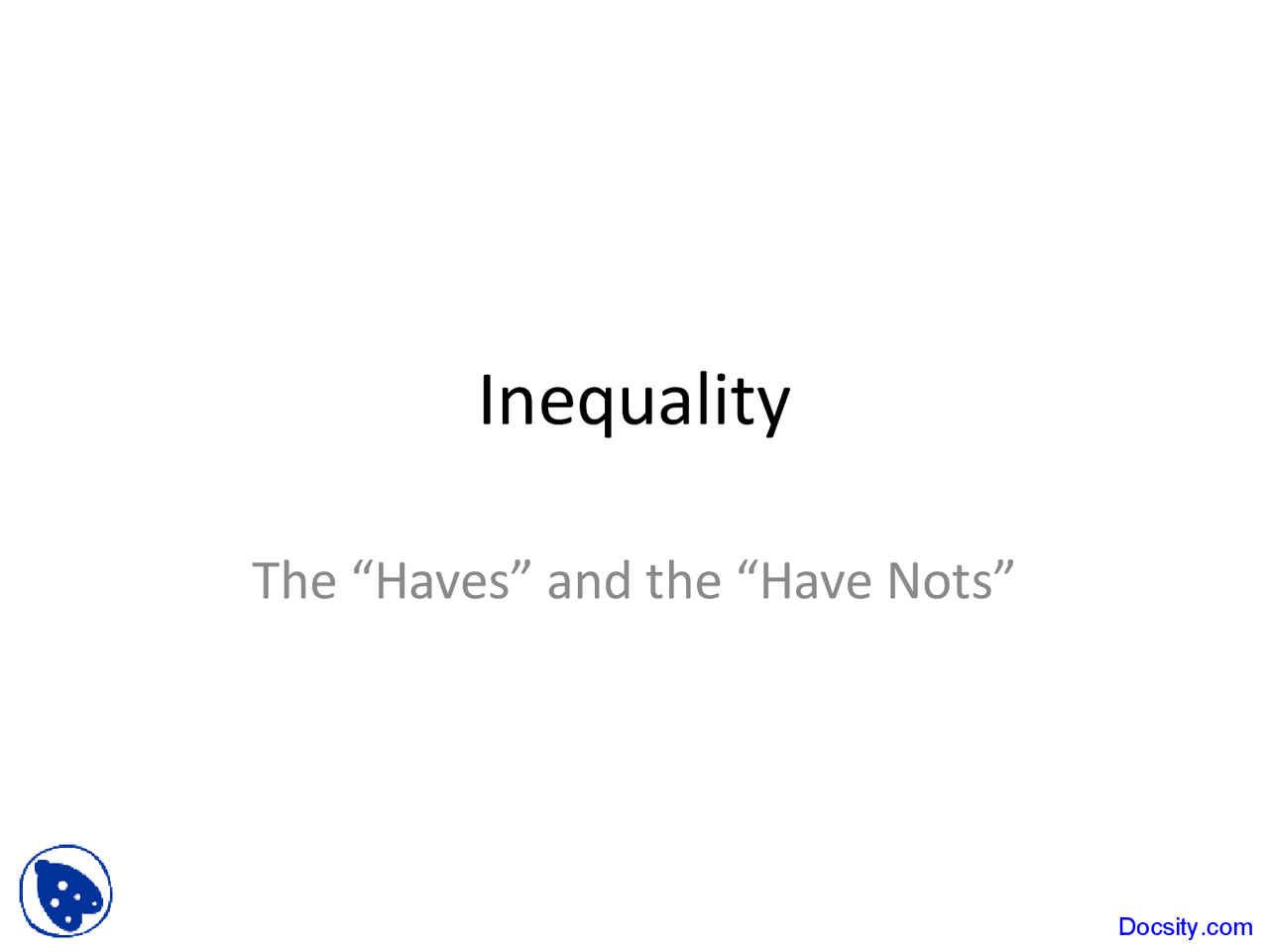 Inequality Social Problems Lecture Slides Docsity