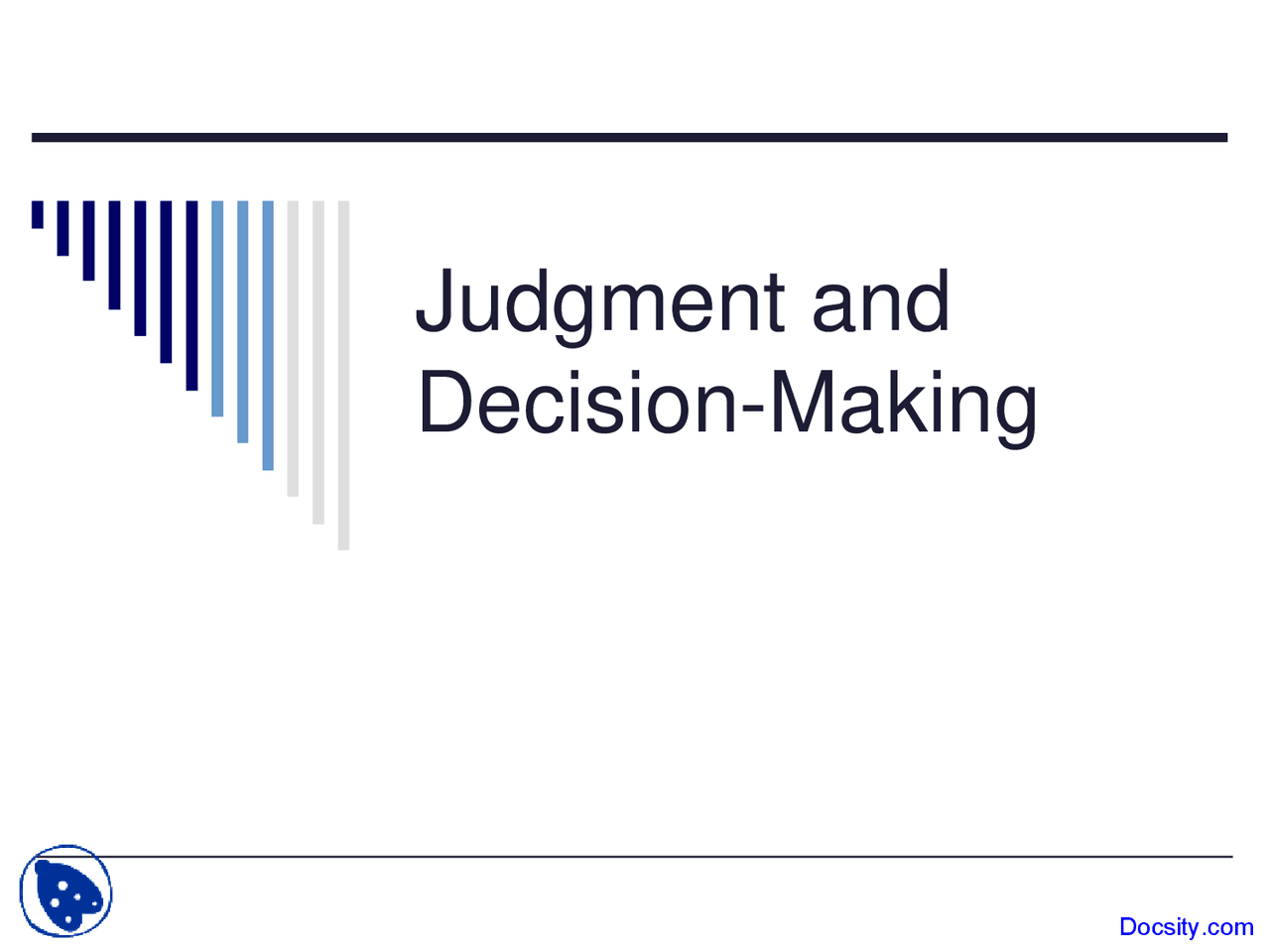 Judgment And Decision Making Cognitive Processes Lecture Slides