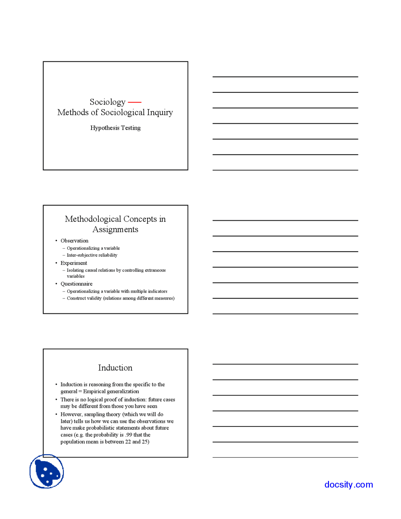 Hypothesis Testing Social Inquiry Lecture Slides Docsity