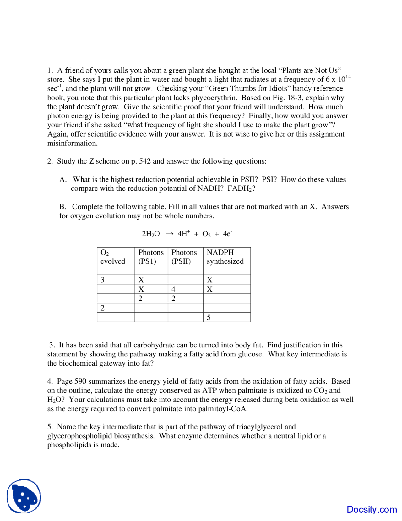 What Is The Highest Reduction Potential Achievable In Psii
