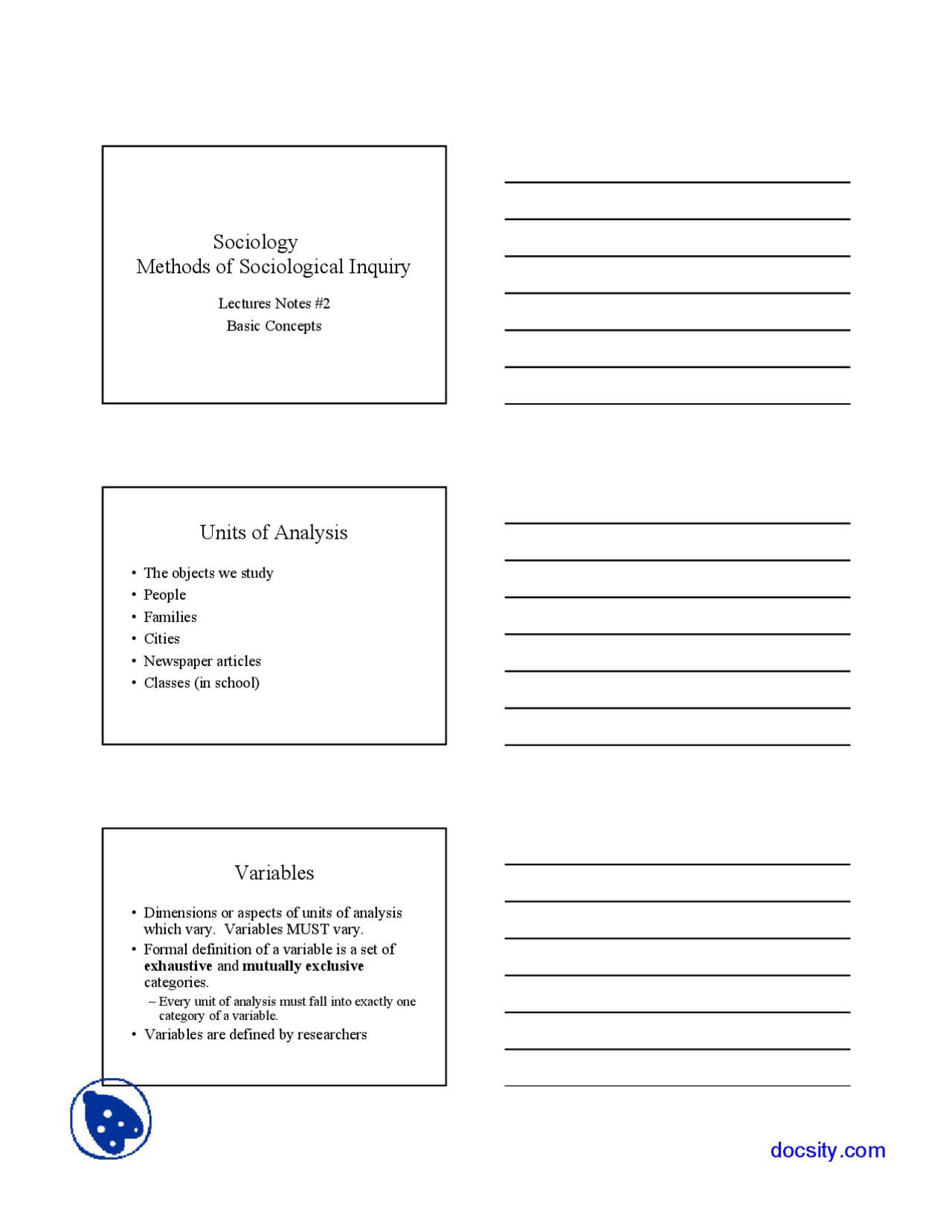 Units And Variables Social Inquiry Lecture Slides Docsity
