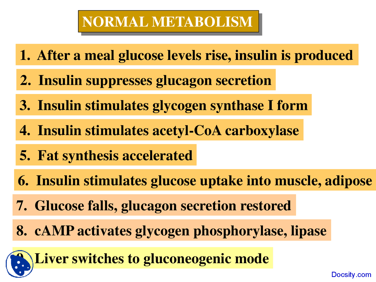 Diabetes Biochemistry Lecture Slides Docsity