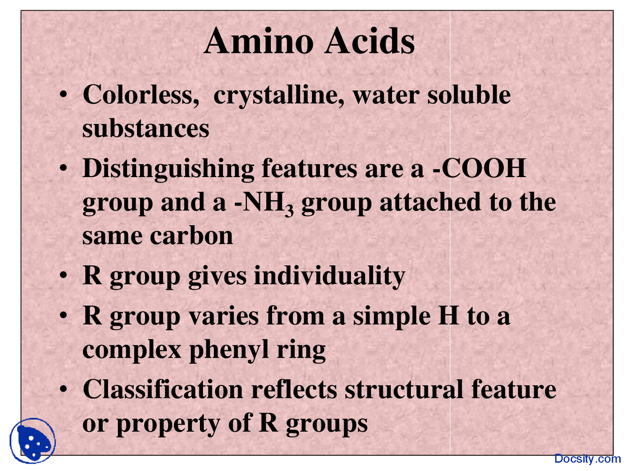 Charges On Amino Acids Biochemistry Lecture Slides Slides