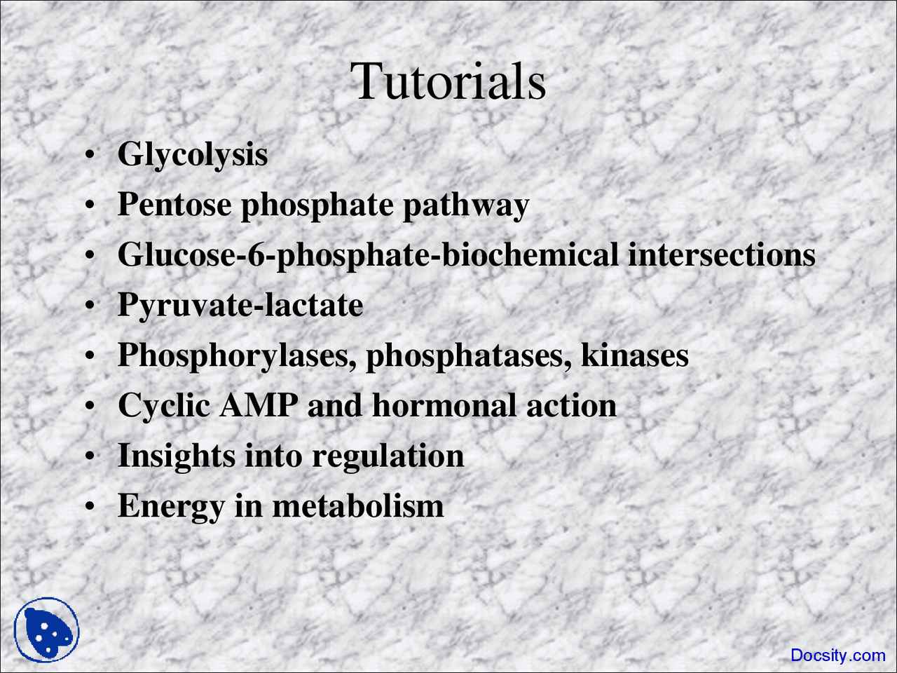 Krebs Biochemistry Lecture Slides Docsity