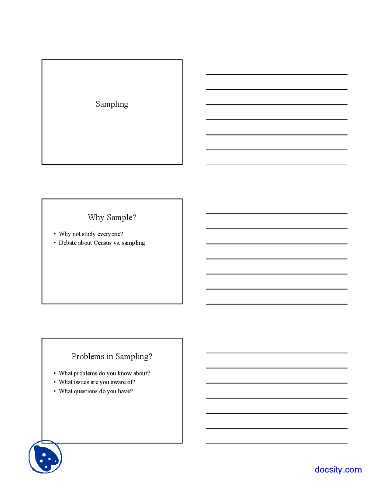 Sampling Social Inquiry Lecture Slides Docsity