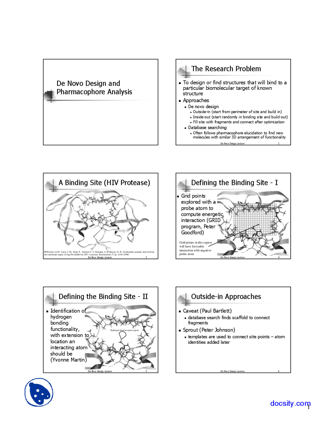 De Novo Design Chemical Modeling Lecture Slides Docsity
