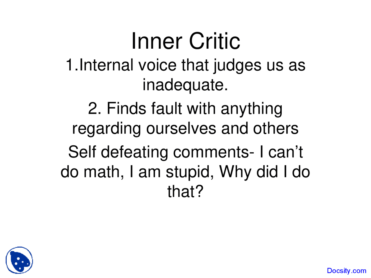Guide to Inner Critic & Defender: Self-Judgment & Relationships ...