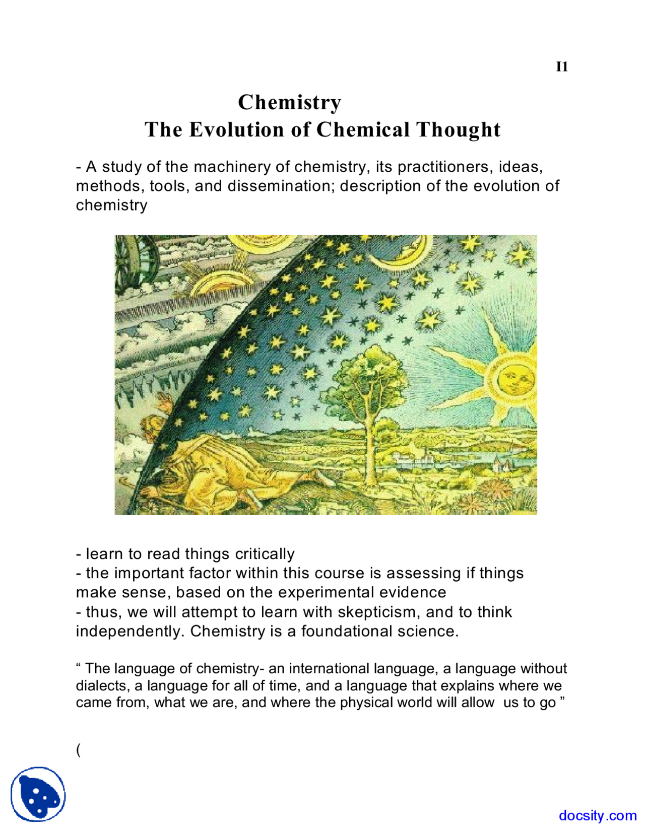 Introduction The Evolution Of Chemical Thought Lecture Notes Docsity