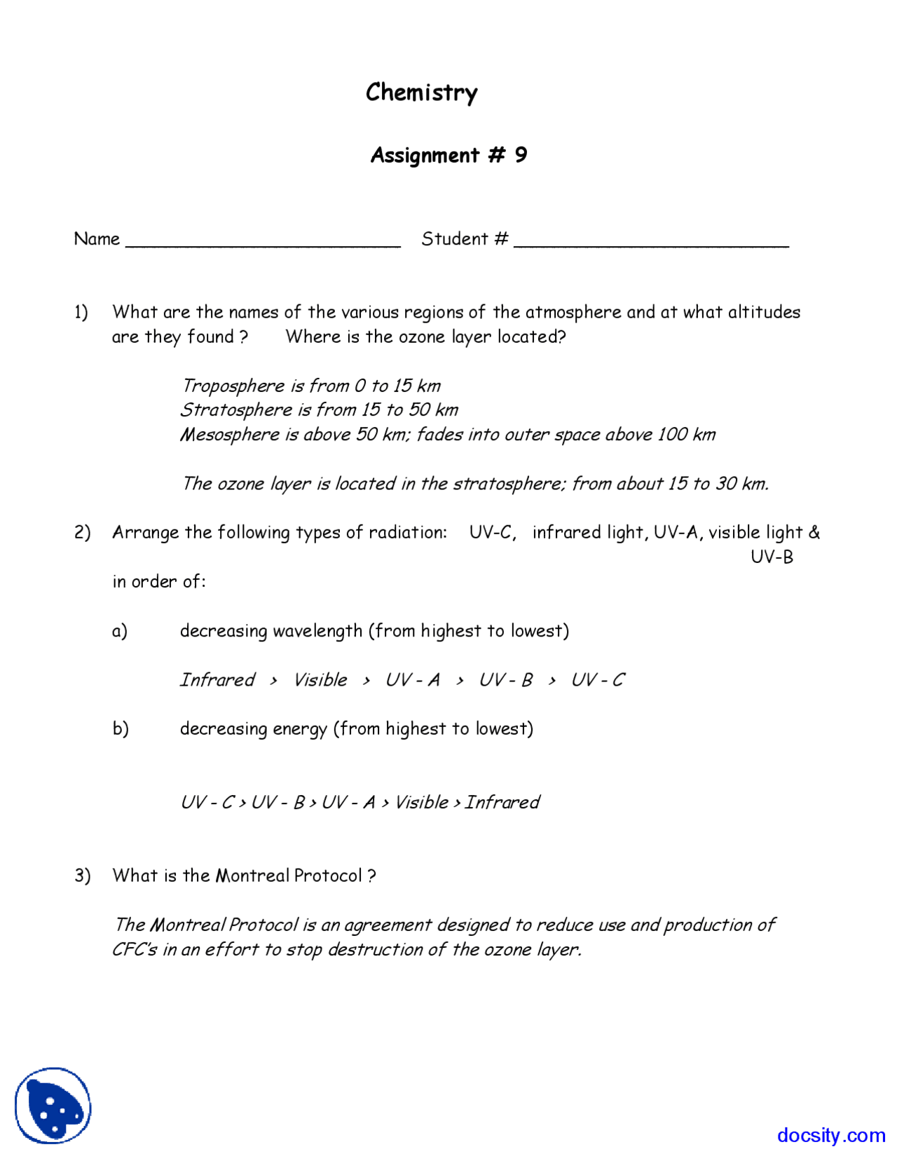 Various Regions of the Atmosphere - Chemistry in Everyday Life ...