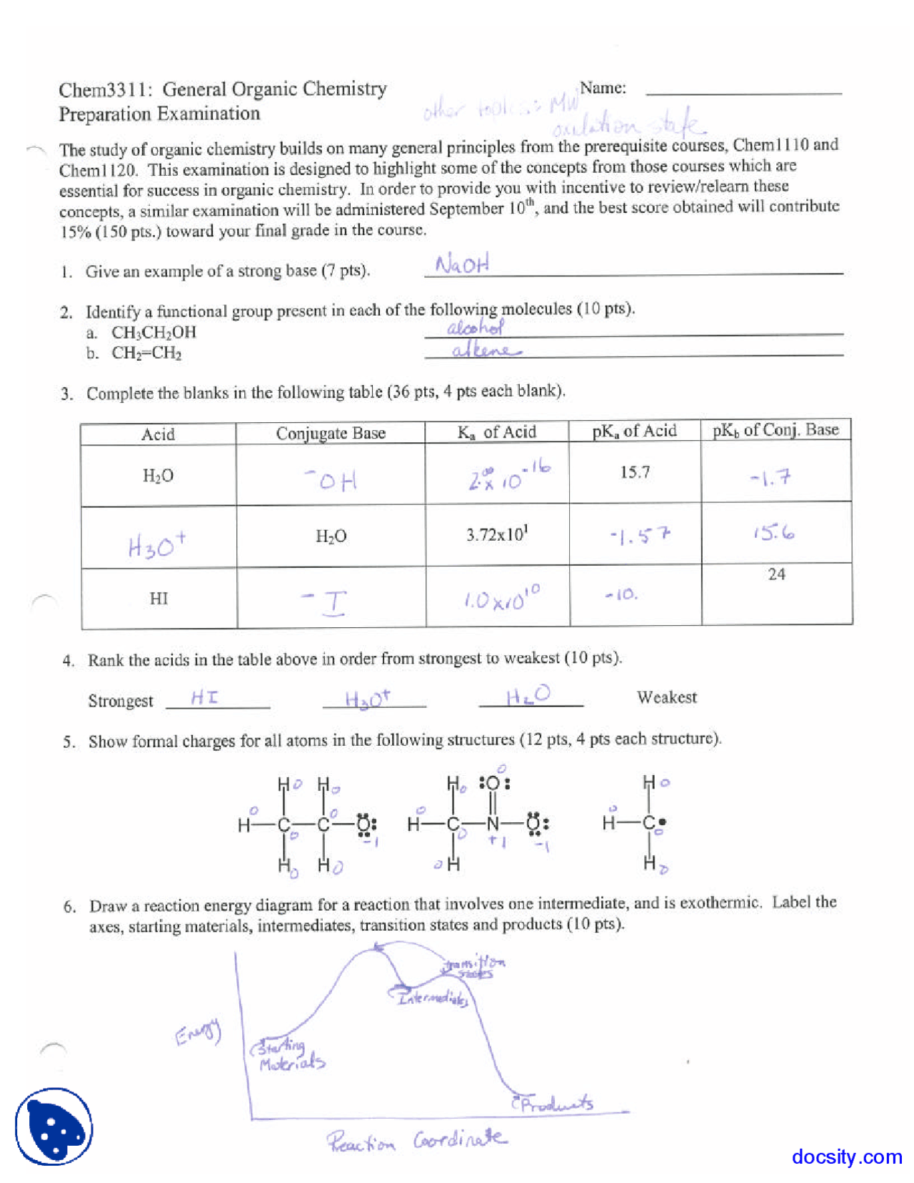 Many General Principles Organic Chemistry Solved Quiz Docsity