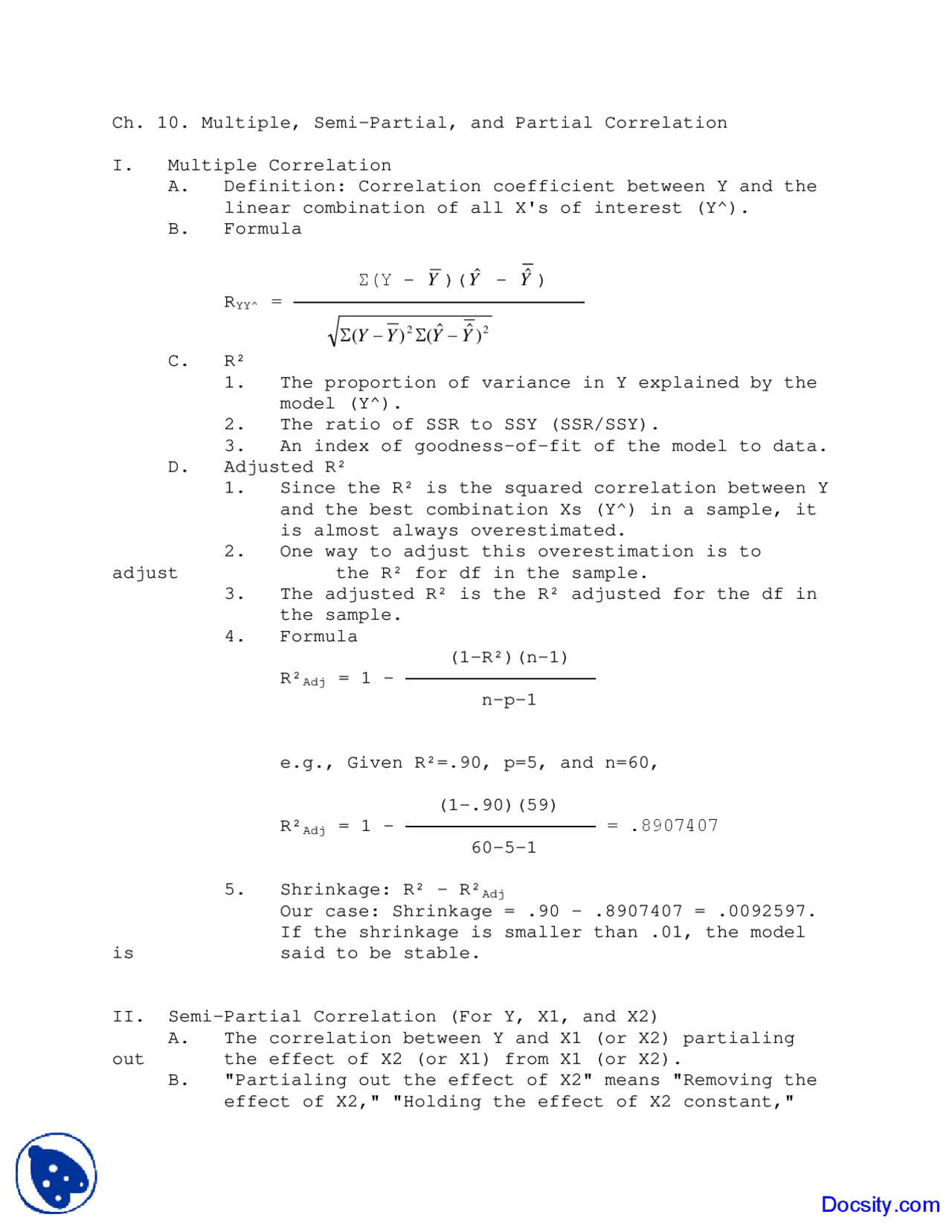 Multiple Semi Partial And Partial Correlation Basic Statistics For