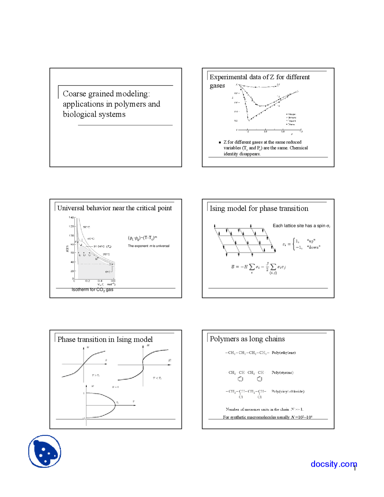Coarse Grained Modeling Chemical Modeling Lecture Slides Docsity