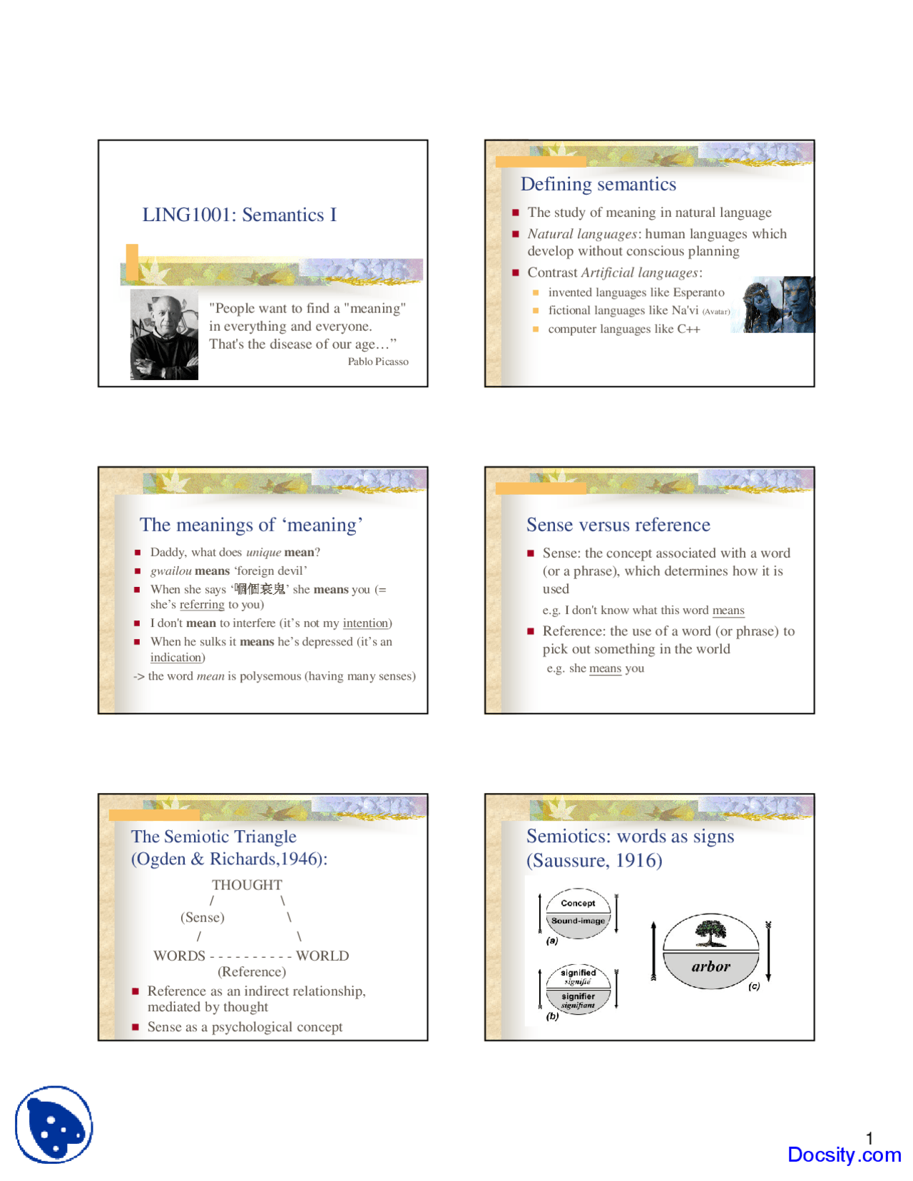 Semantics Sense And Reference Introduction To Linguistics Lecture