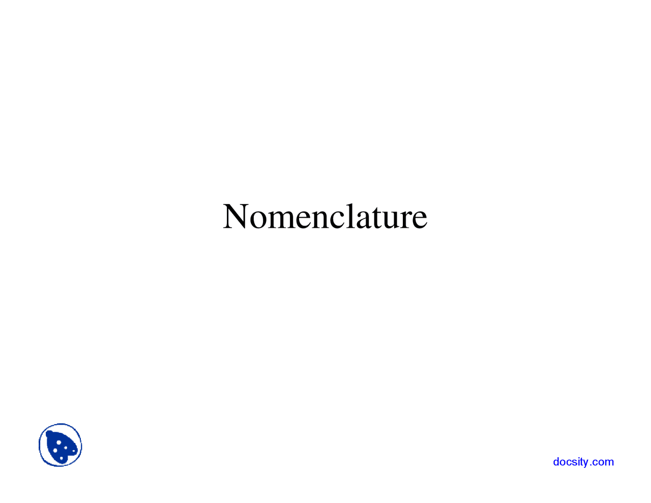 Nomenclature Organic Chemistry Lecture Slides Docsity