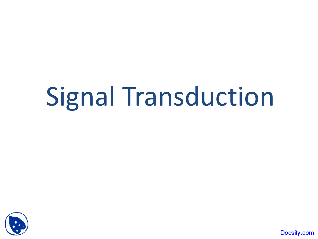 Signal Transduction Endocrinology Lecture Slides Docsity
