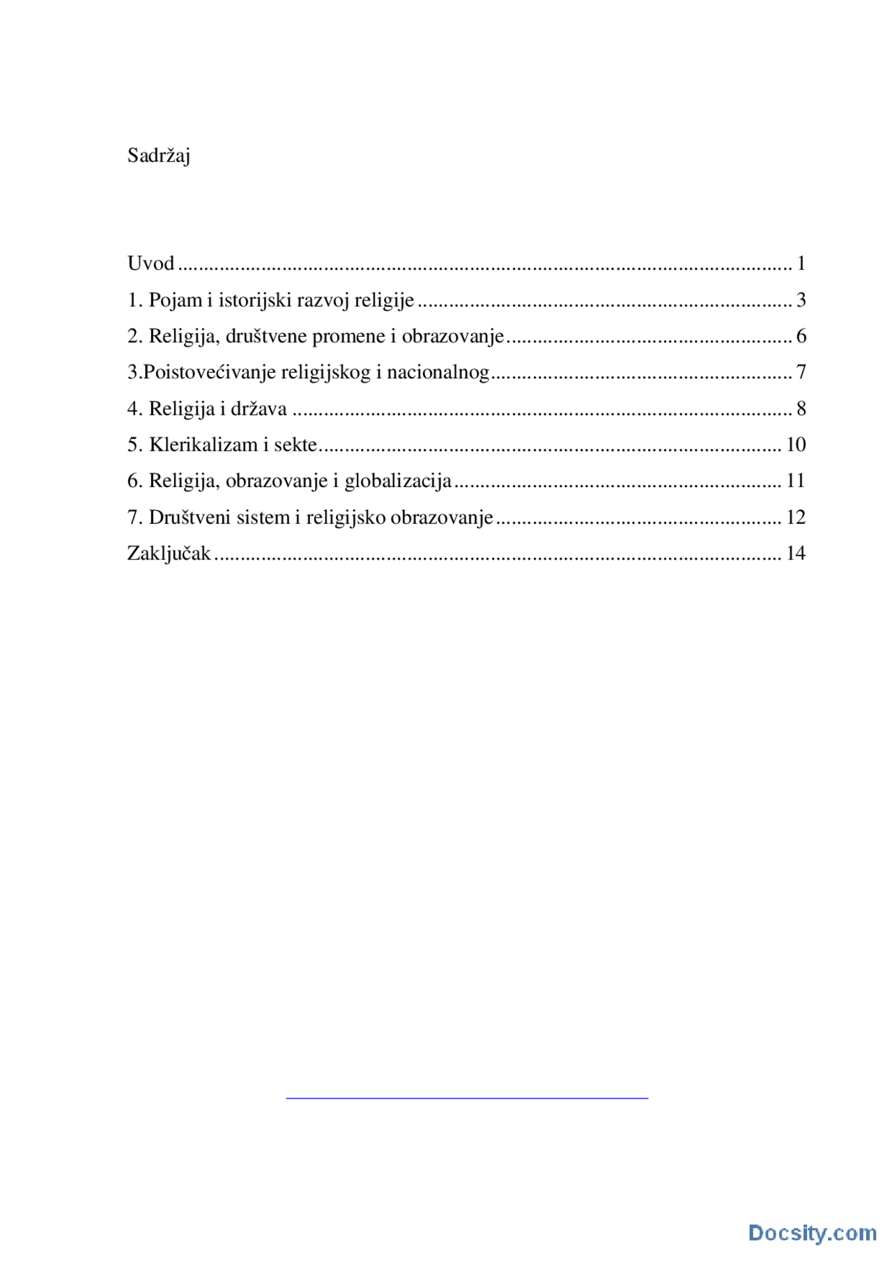 Religija i obrazovanje-Seminarski rad-Sociologija | Maturalni radovi' predlog Opšta sociologija ...