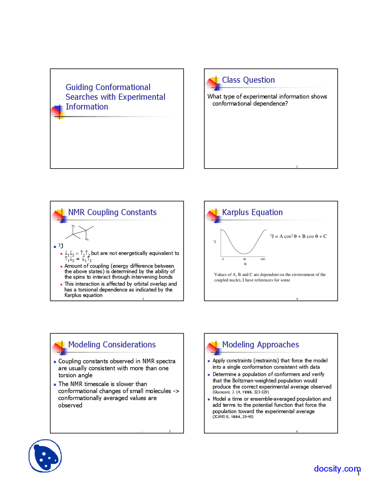 Guiding Conformational Searches - Chemical Modeling - Lecture Slides ...
