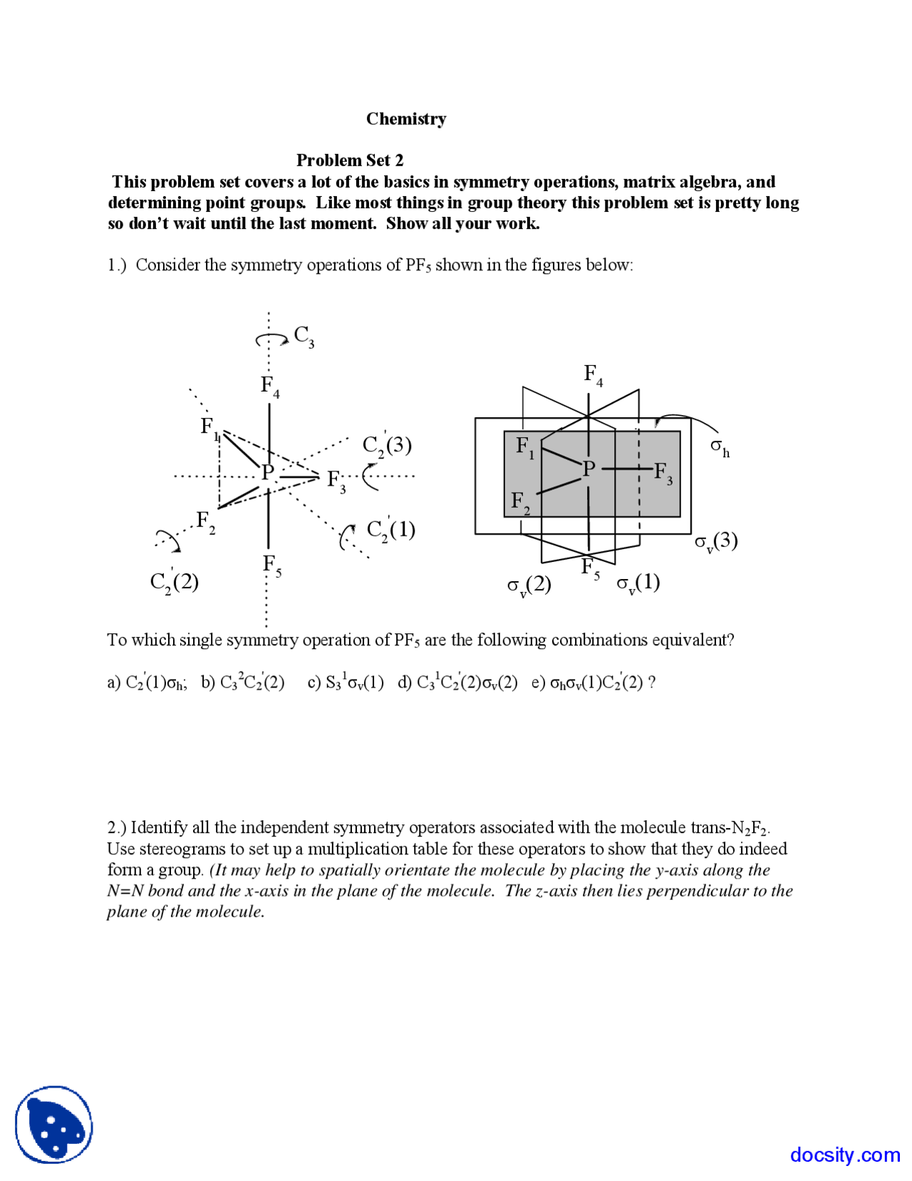 Symmetry Operations Symmetry And Chemical Application Problems