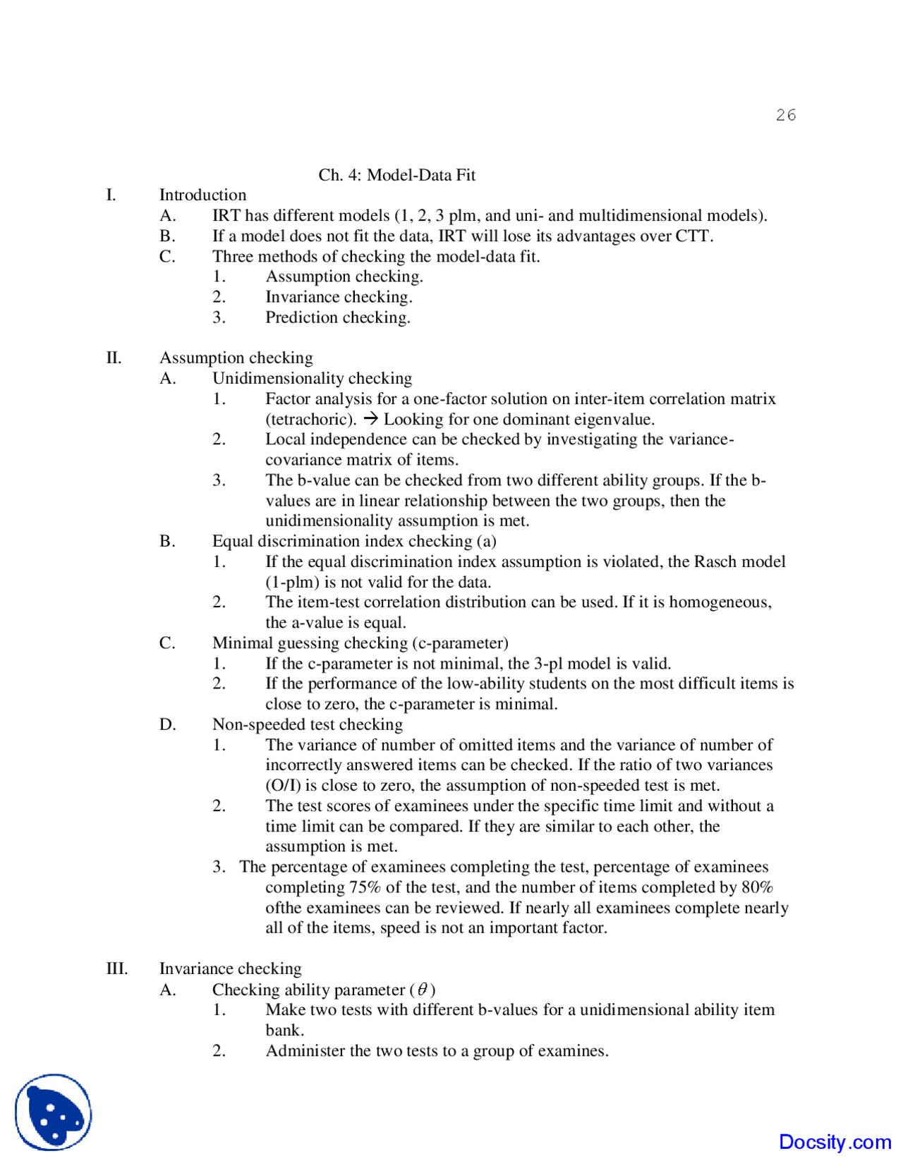 Model Data Fit Basic Statistics For Behavioral Sciences Lecture Notes Docsity