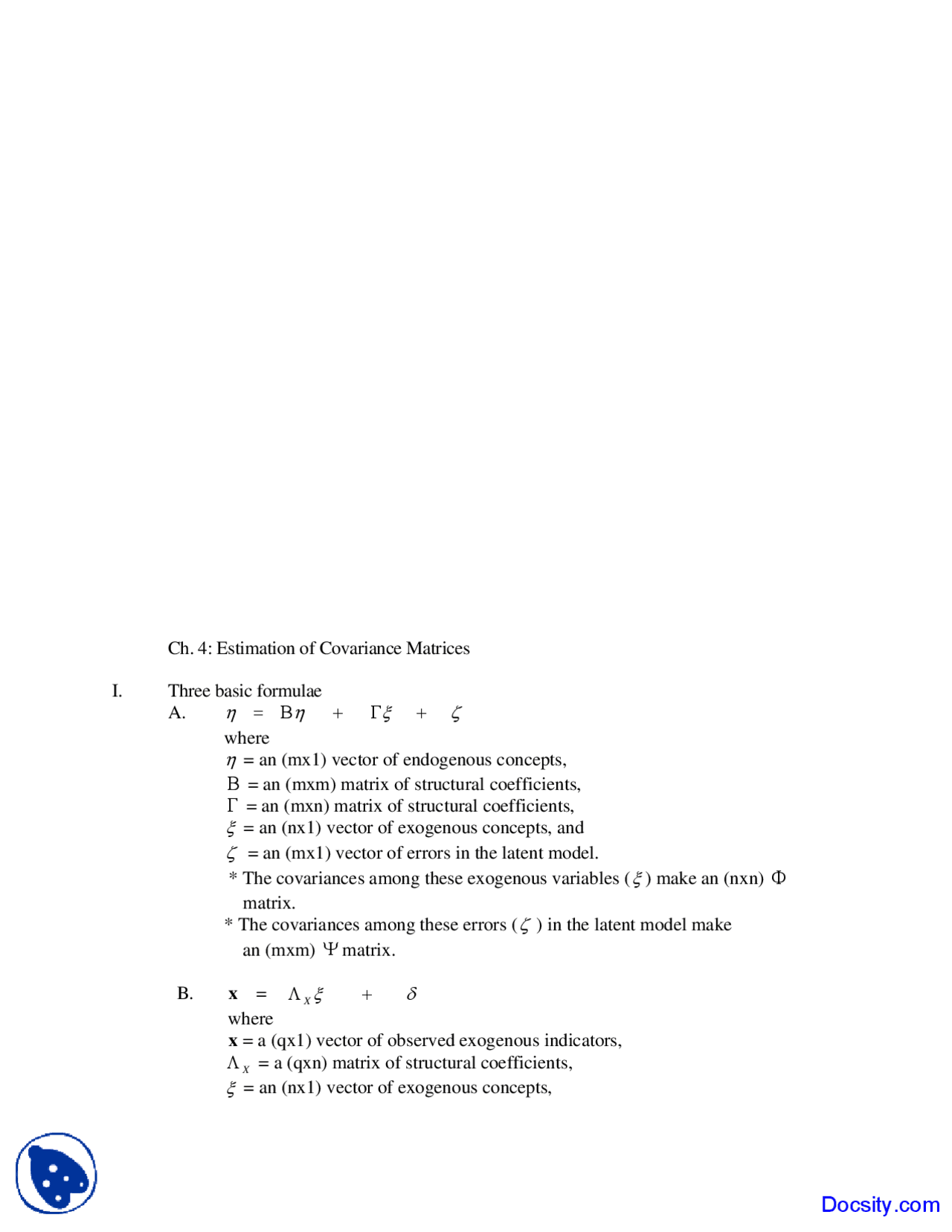 Estimation Of Covariance Matrices Cognitive Psychology Lecture