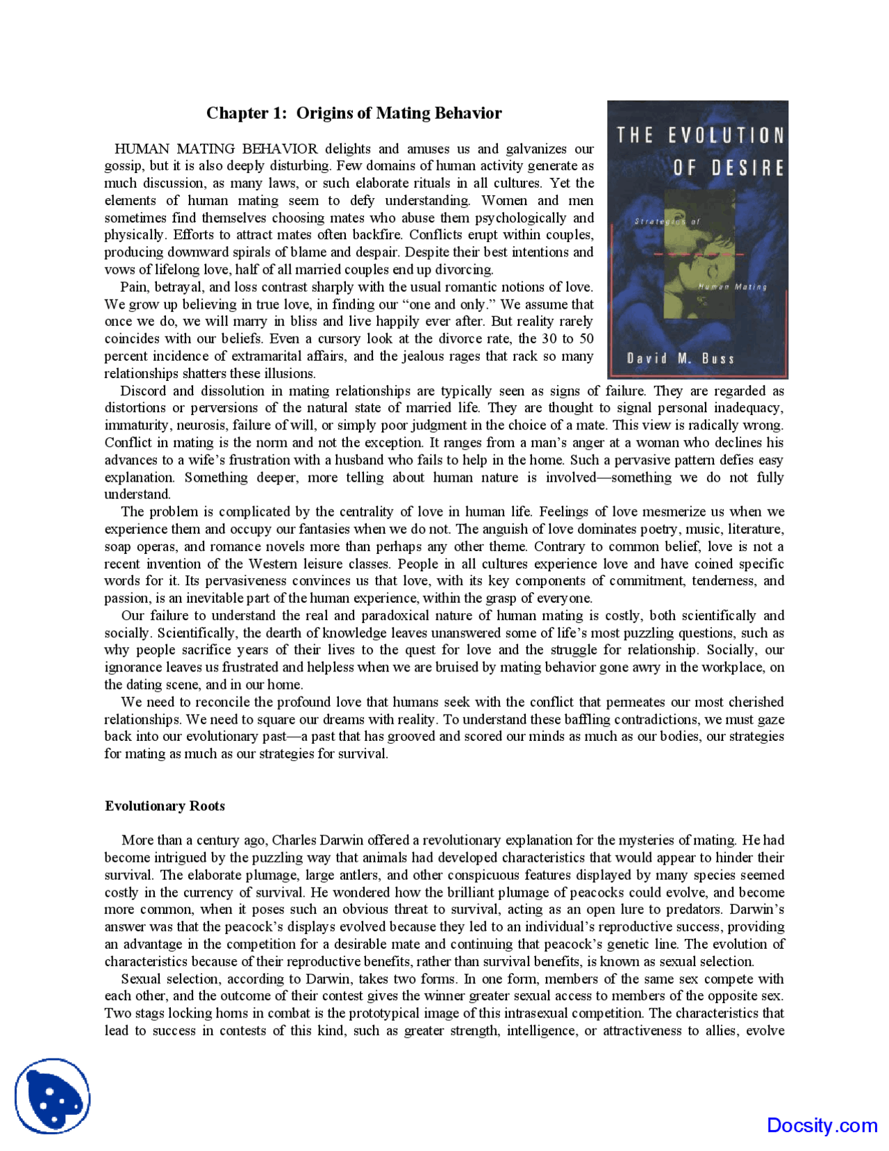 Origins Of Mating Behavior Psychosexual Adjustment Lecture Notes