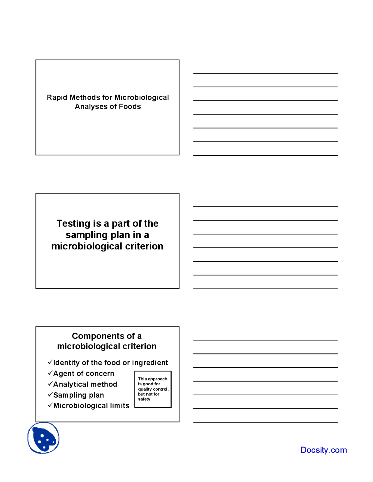 Rapid Methods For Microbiological Biology Lecture Slides Docsity