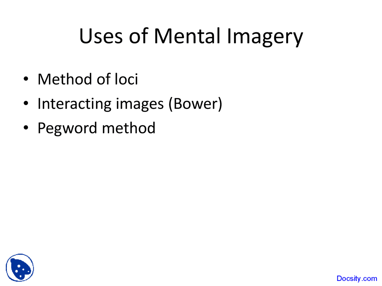 Mental Imagery Human Cognitive Processes Lecture Slides Docsity