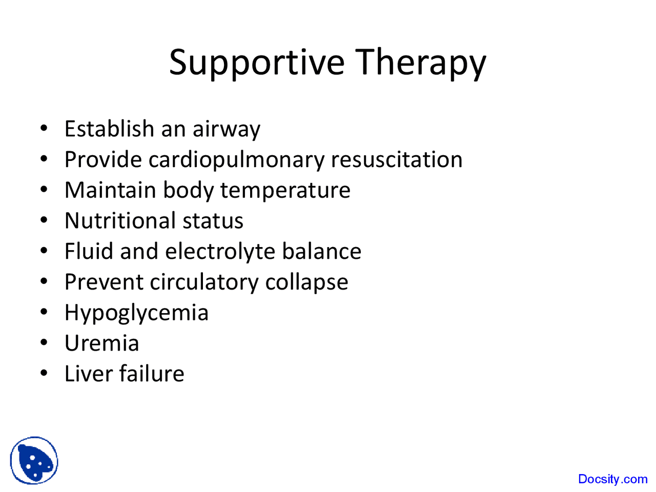 Supportive Therapy - Introduction to Pharmacology - Lecture Slides ...