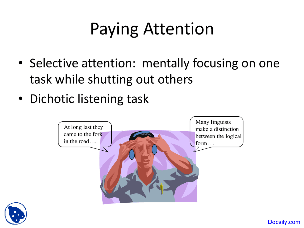 Paying Attention Human Cognitive Processes Lecture Slides Docsity
