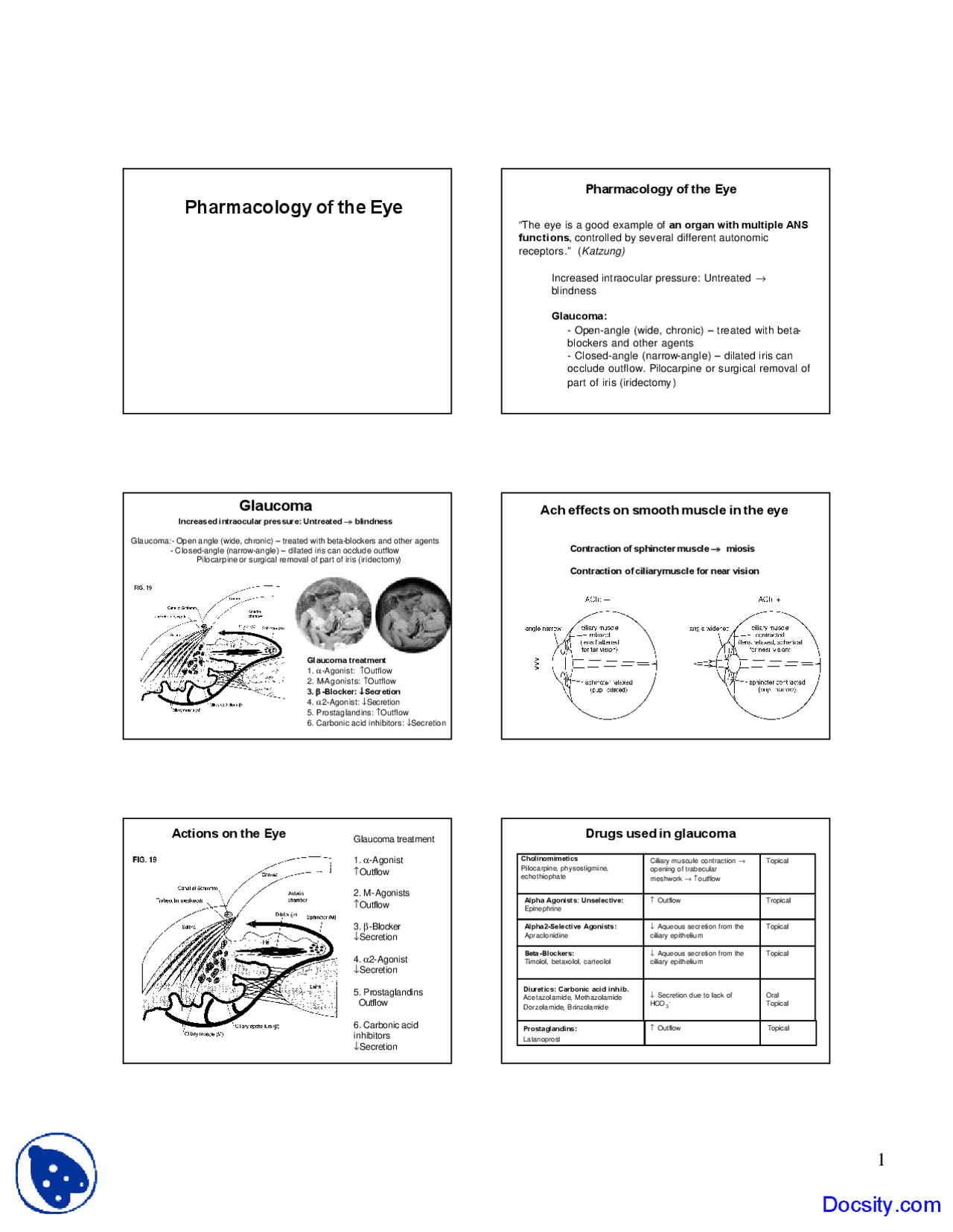 Pharmacology of Eye - Introduction to Pharmacology - Lecture Slides ...