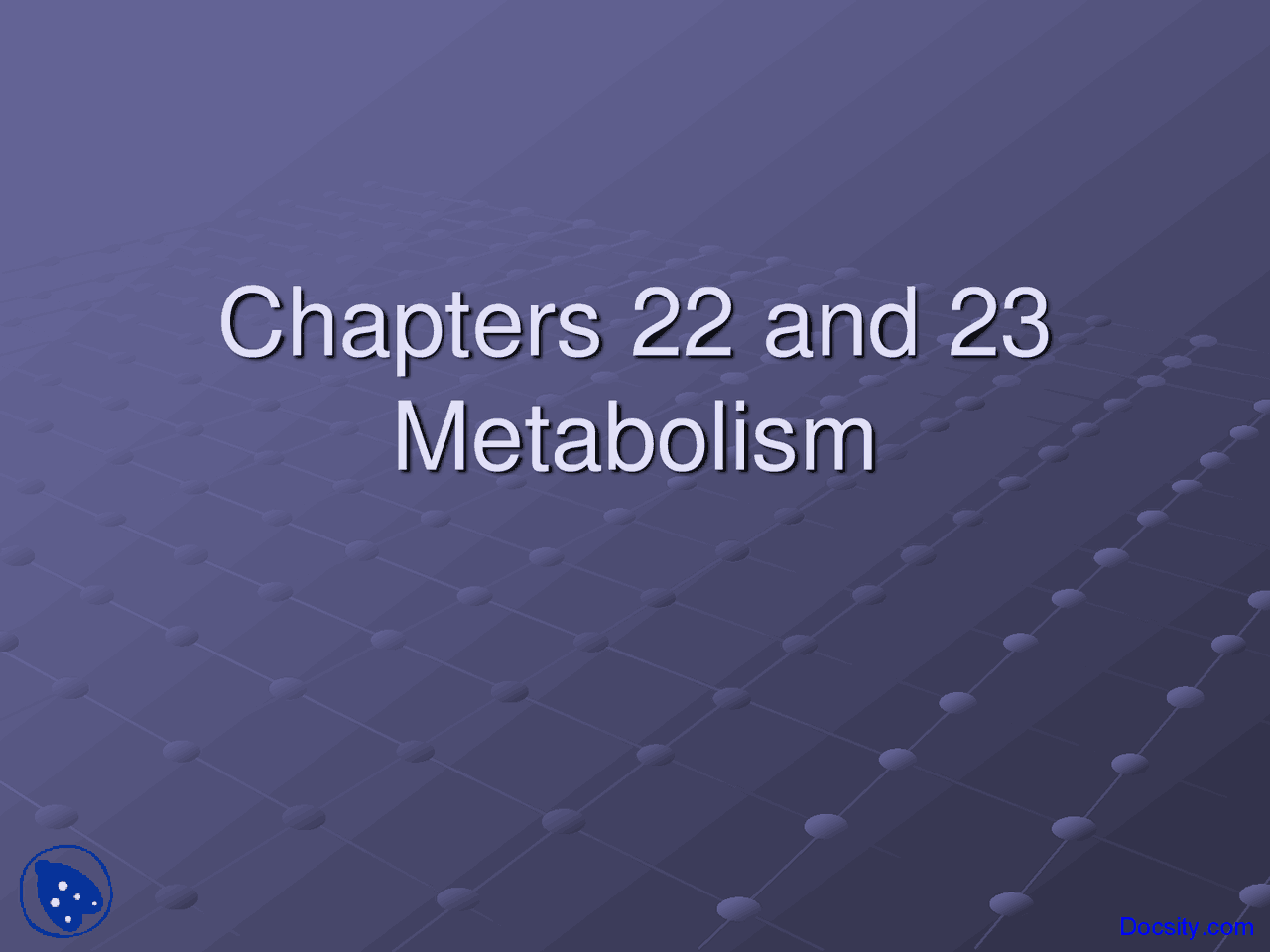 Introduction To Metabolism Human Physiology Lecture Slides Docsity