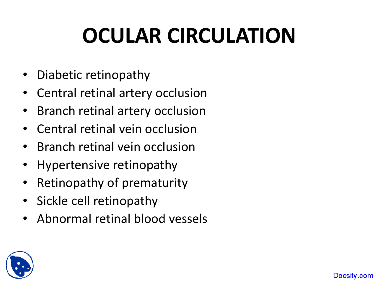 Ocular Circulation - Introduction to Ophthalmology - Lecture Slides ...