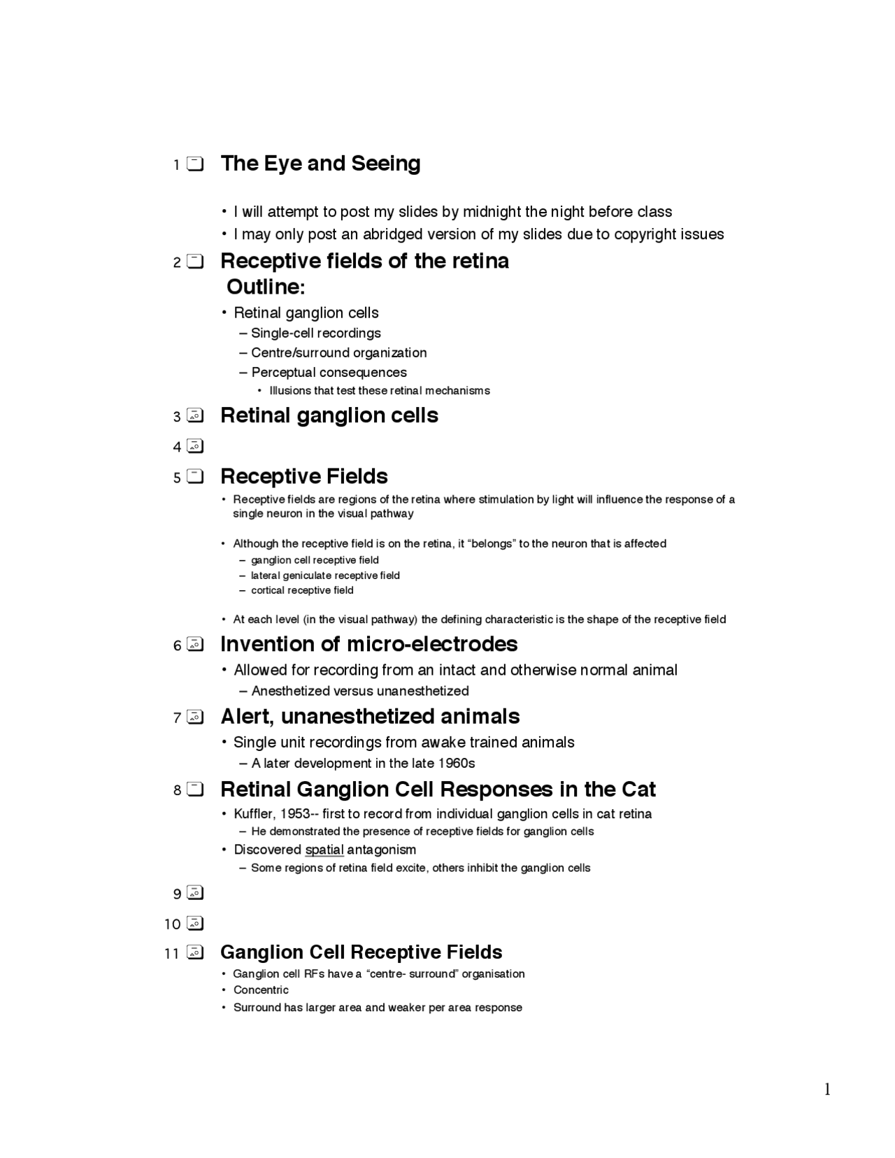 Eye And Seeing Introduction To Sensation And Perception Lecture Notes Docsity
