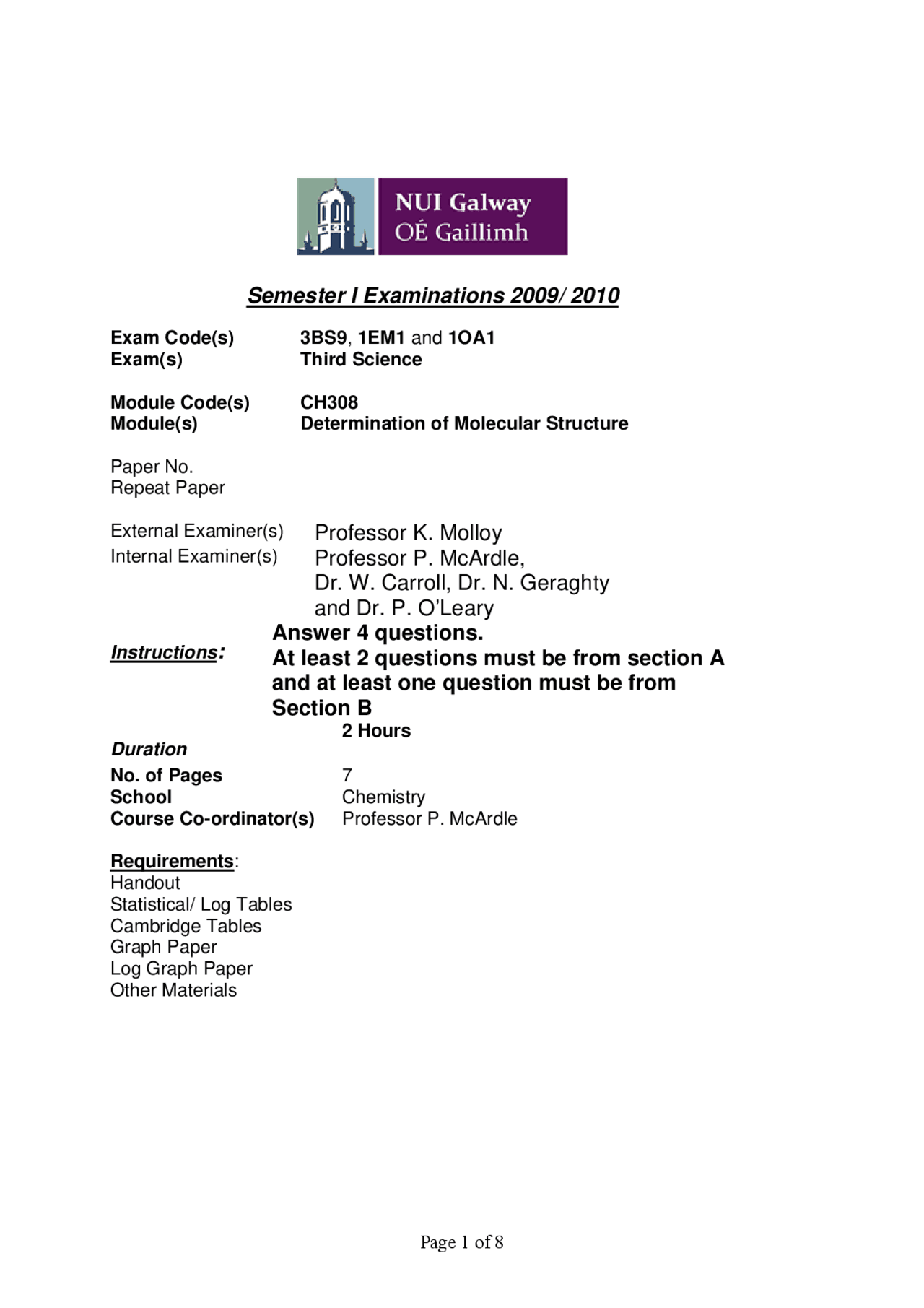 Vibrational Modes Determination Of Molecular Structure Exam Docsity