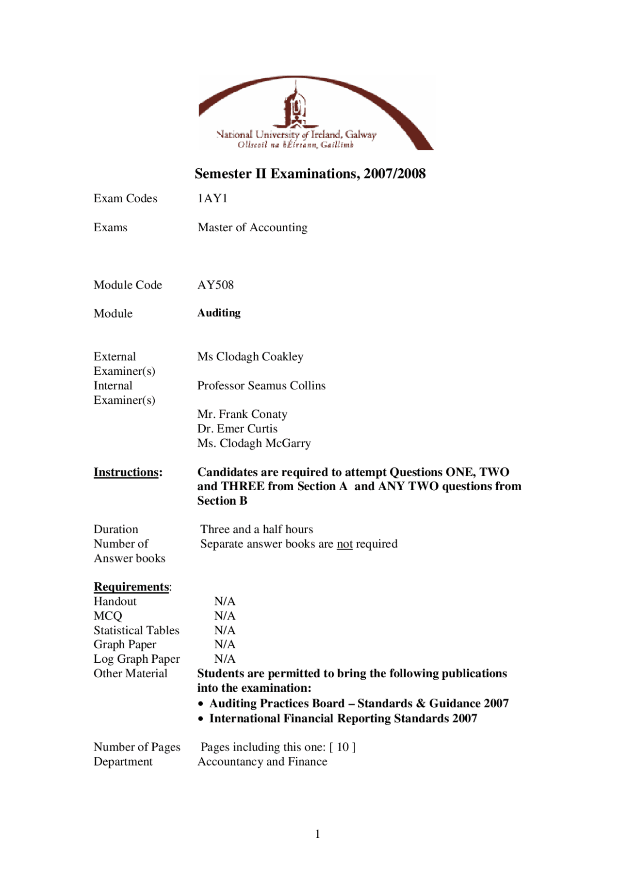 Audit Planning Introduction To Auditing Exam Docsity