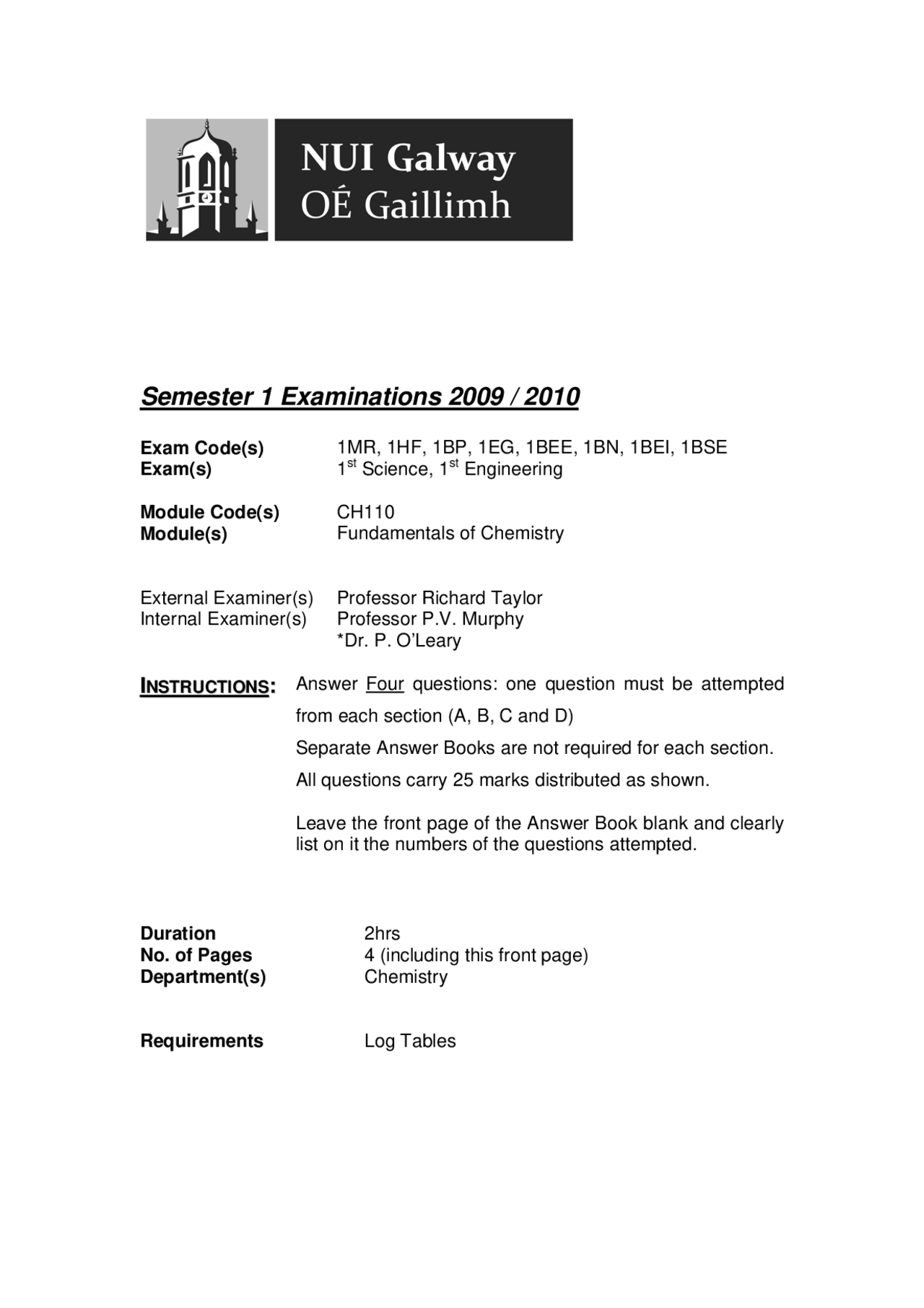 Neryl Acetate - Fundamentals of Chemistry - Exam - Docsity