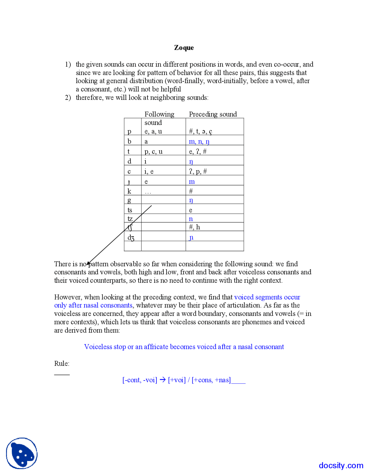 Zoque Introduction To Phonetics Lecture Notes Docsity
