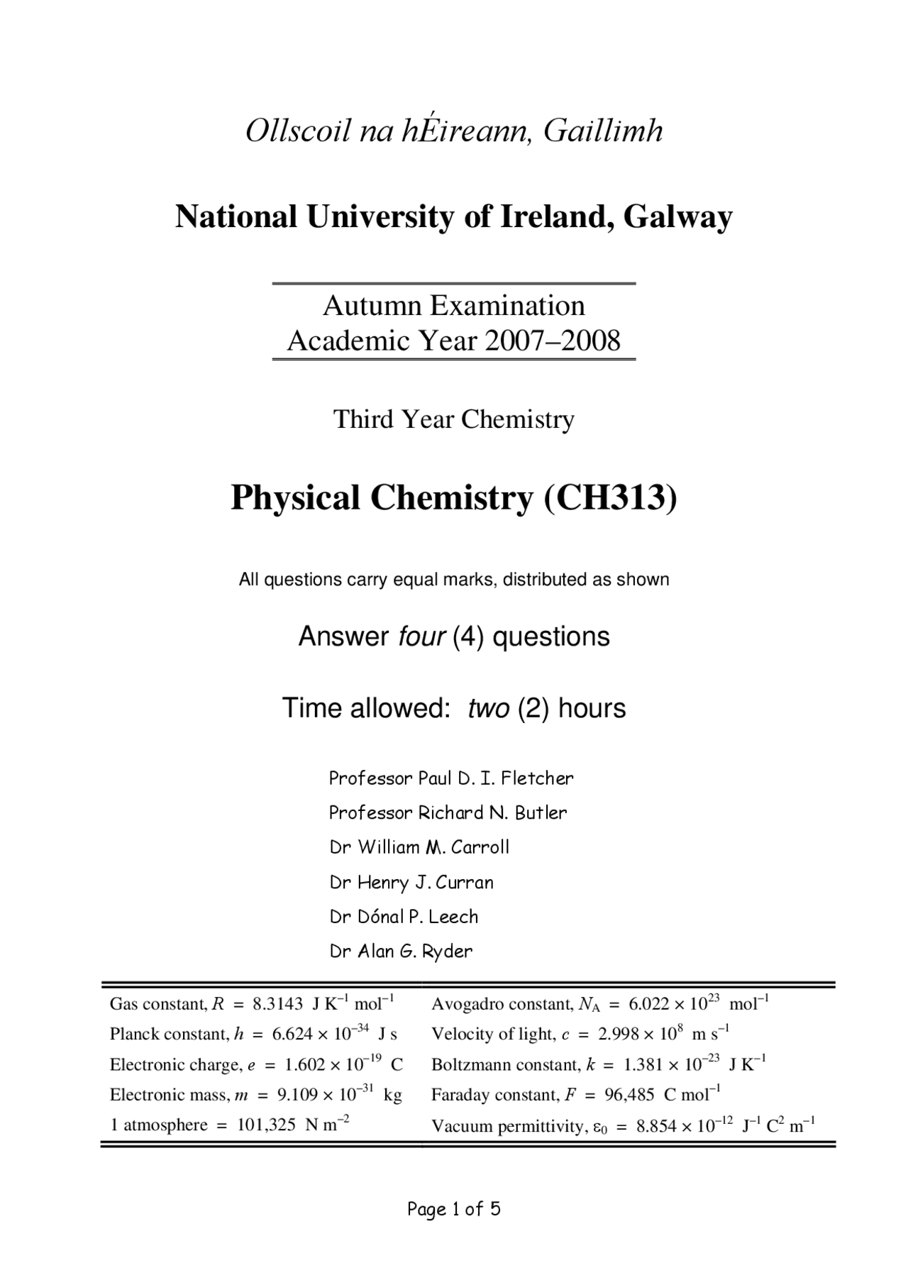 Hydrogen Bonding Physical Chemistry Exam Docsity