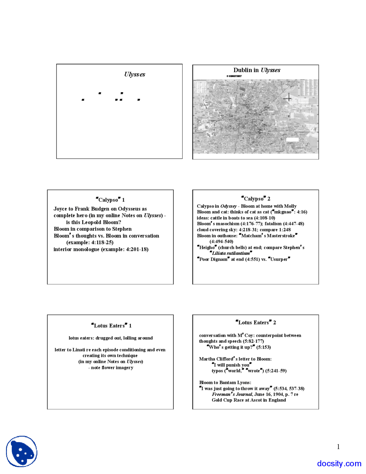 Dublin English Lecture Slides Docsity