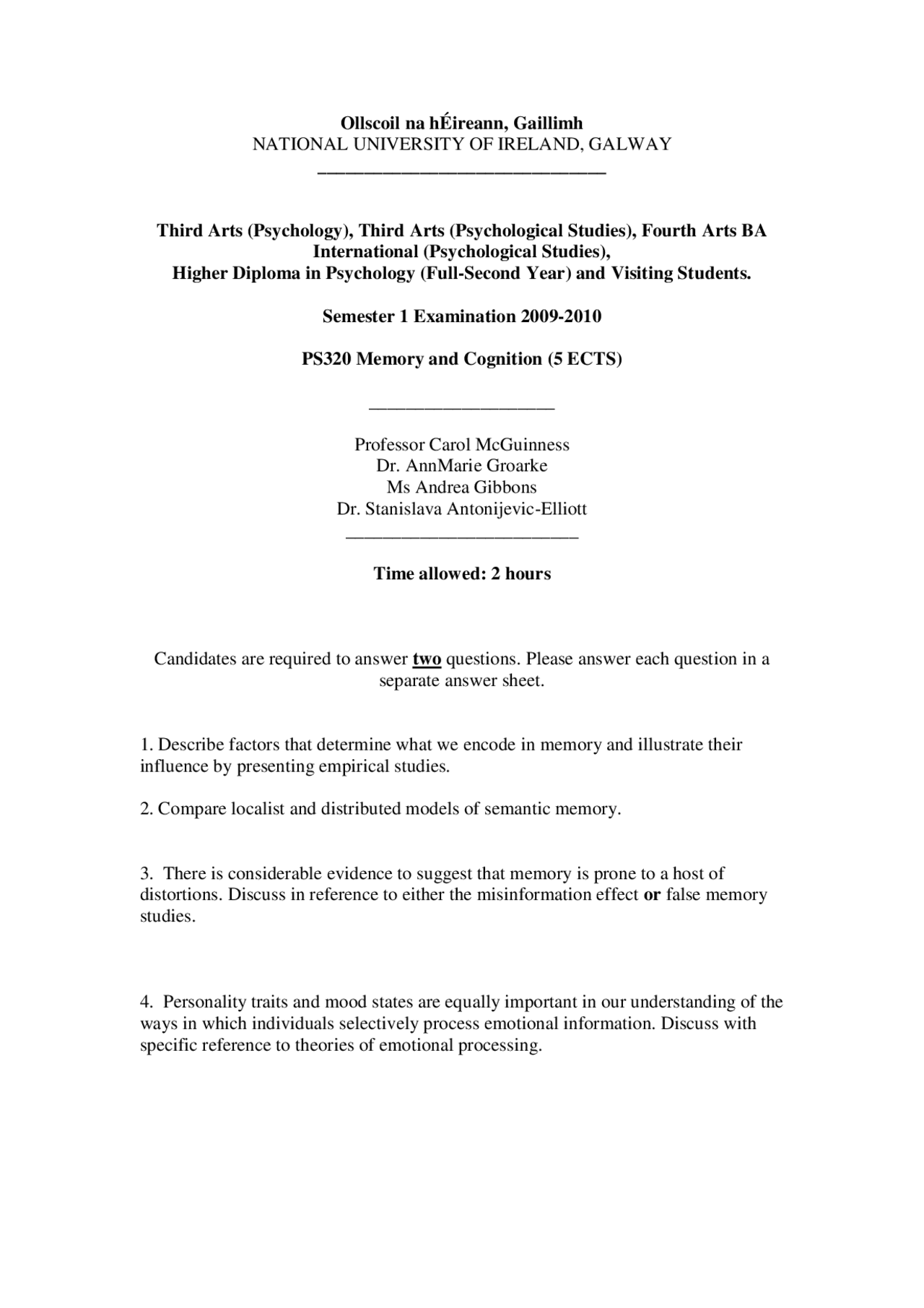 False Memory Memory And Cognition Exam Docsity