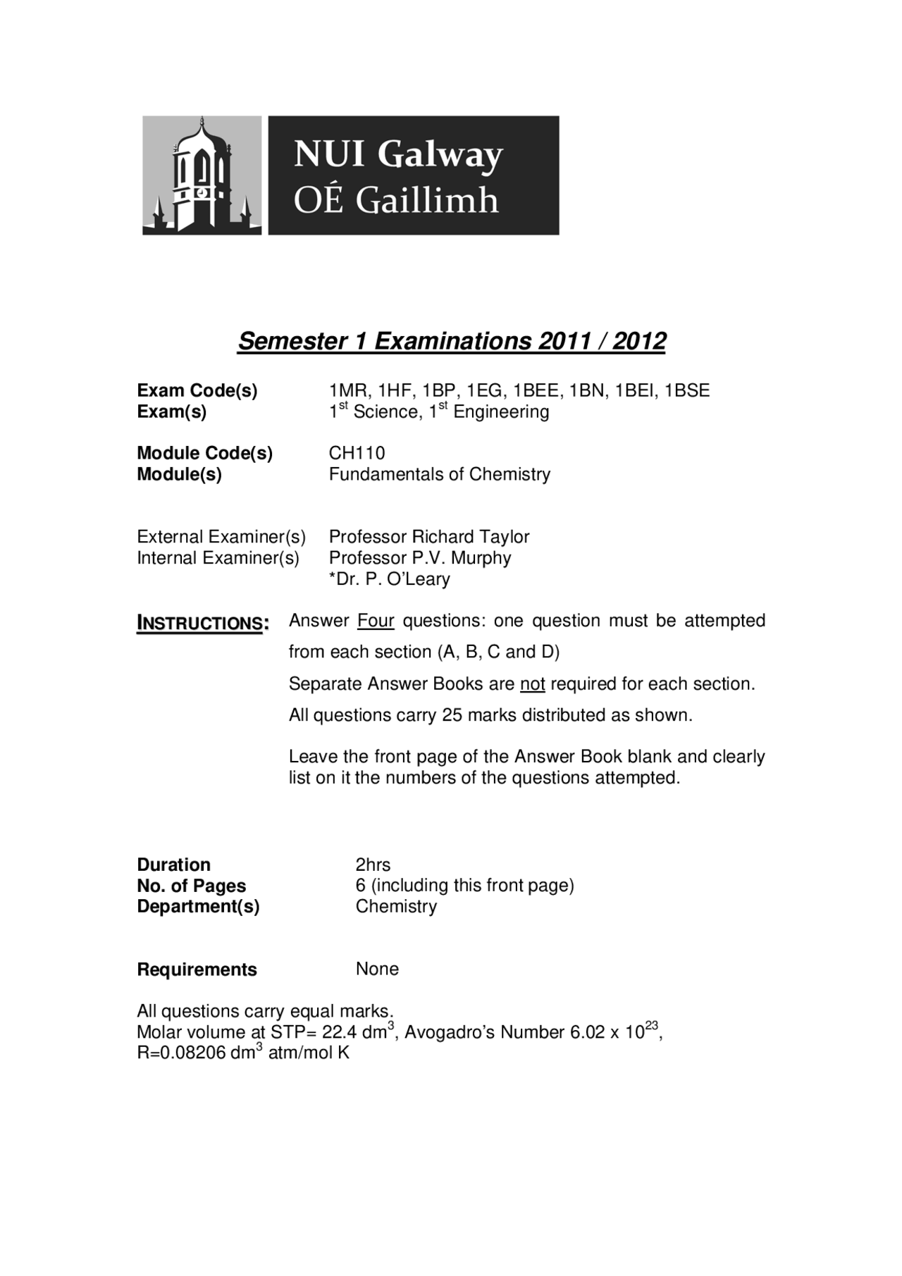 Chemical Equations - Fundamentals of Chemistry - Exam | Exams Chemistry ...