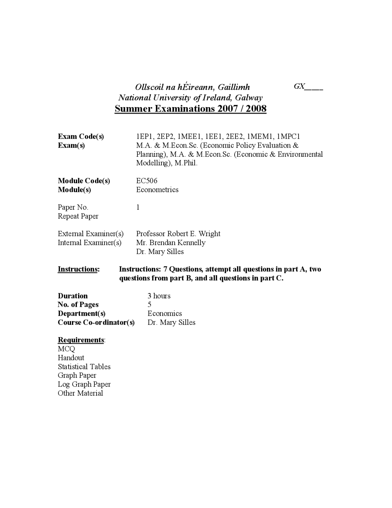 Ols Regression Equation Introduction To Econometrics Exam Docsity