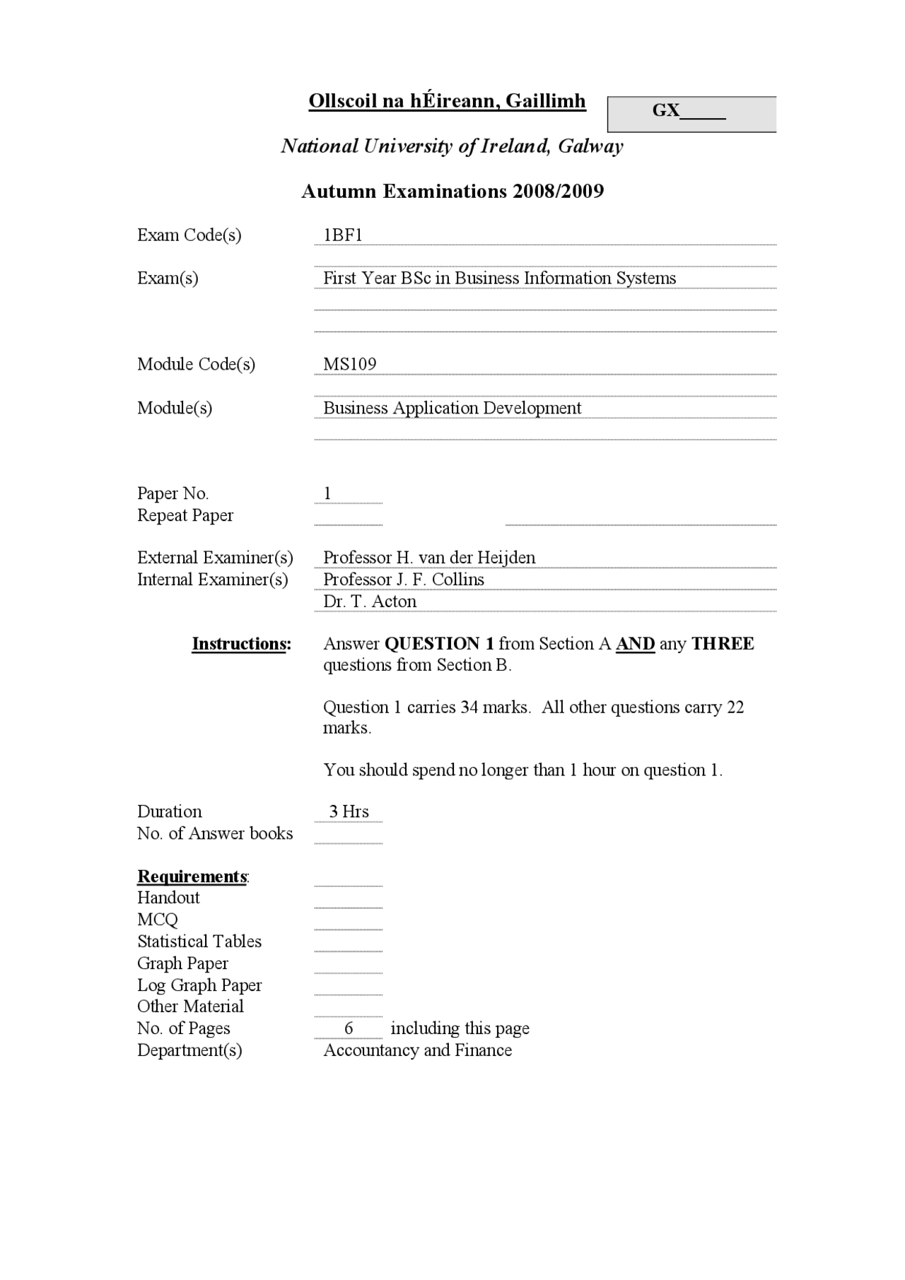 Alphanumeric Characters - Business Application Development - Exam - Docsity