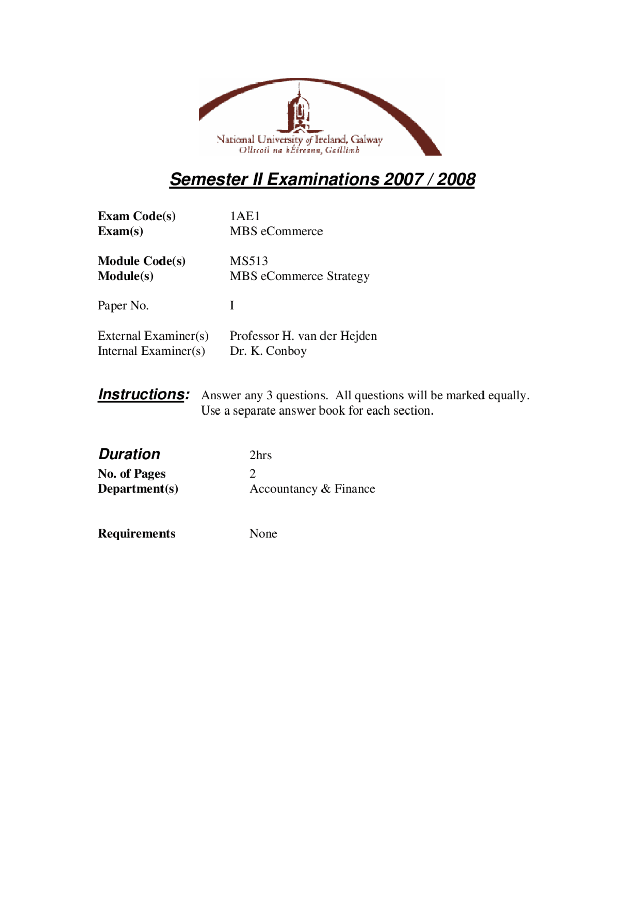 Developing And Implementing Electronic Commerce Strategy Exam Docsity