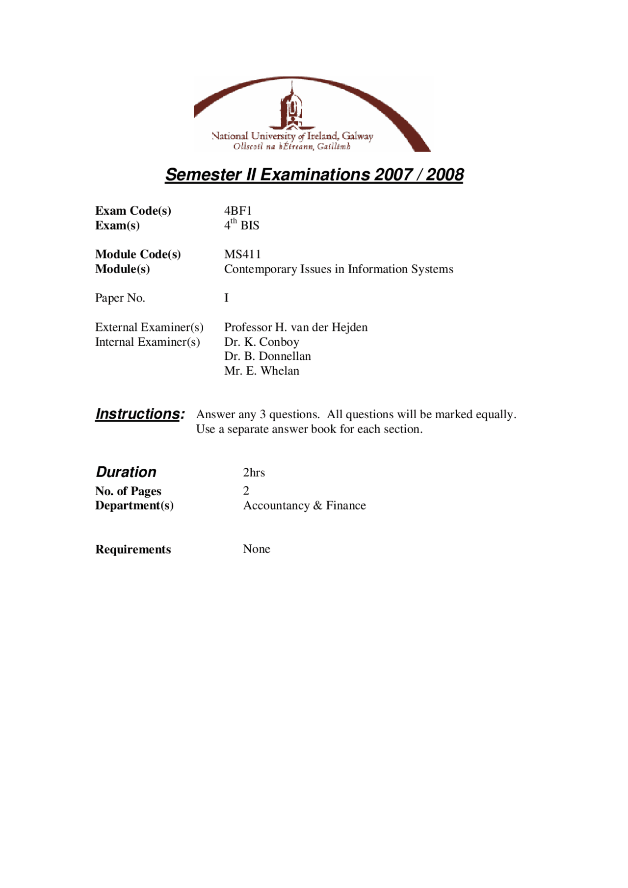 Internet Technology Contemporary Issues In Information Systems Exam