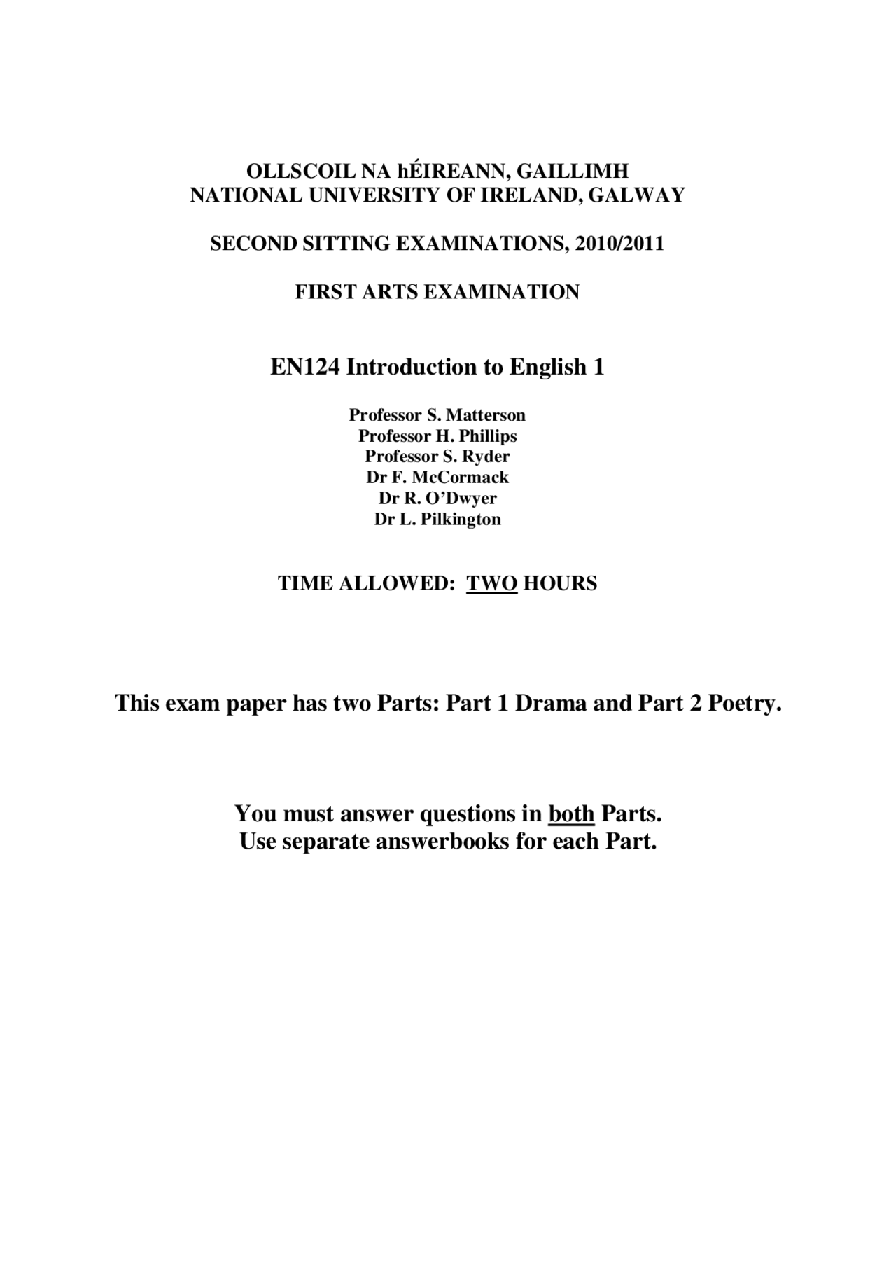 Juno and the Paycock - Introduction to English - Exams - Docsity